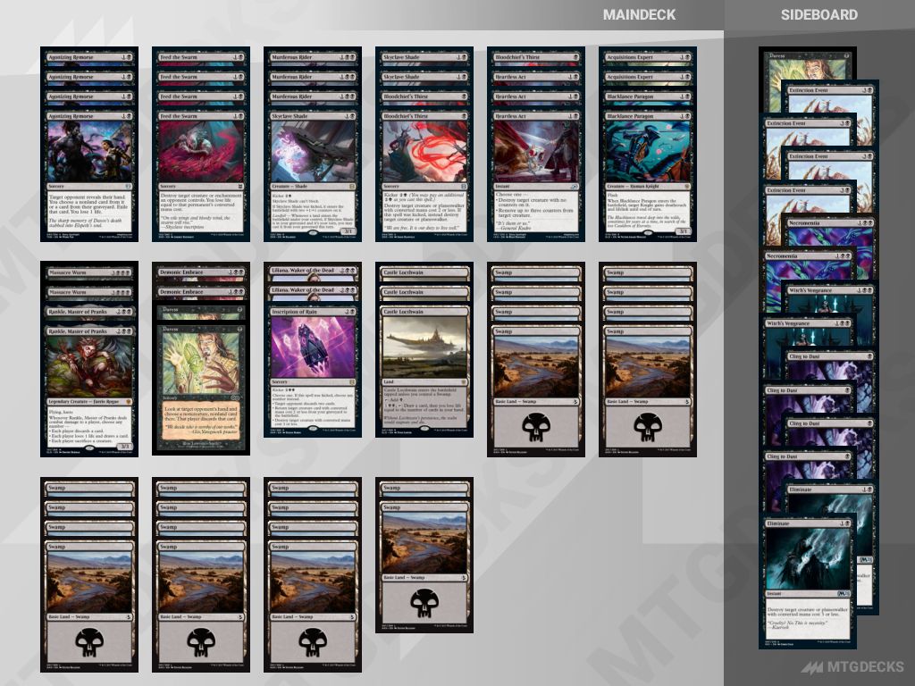Arena Standard Mono-Black Control deck by Taalia Vess • MTG DECKS