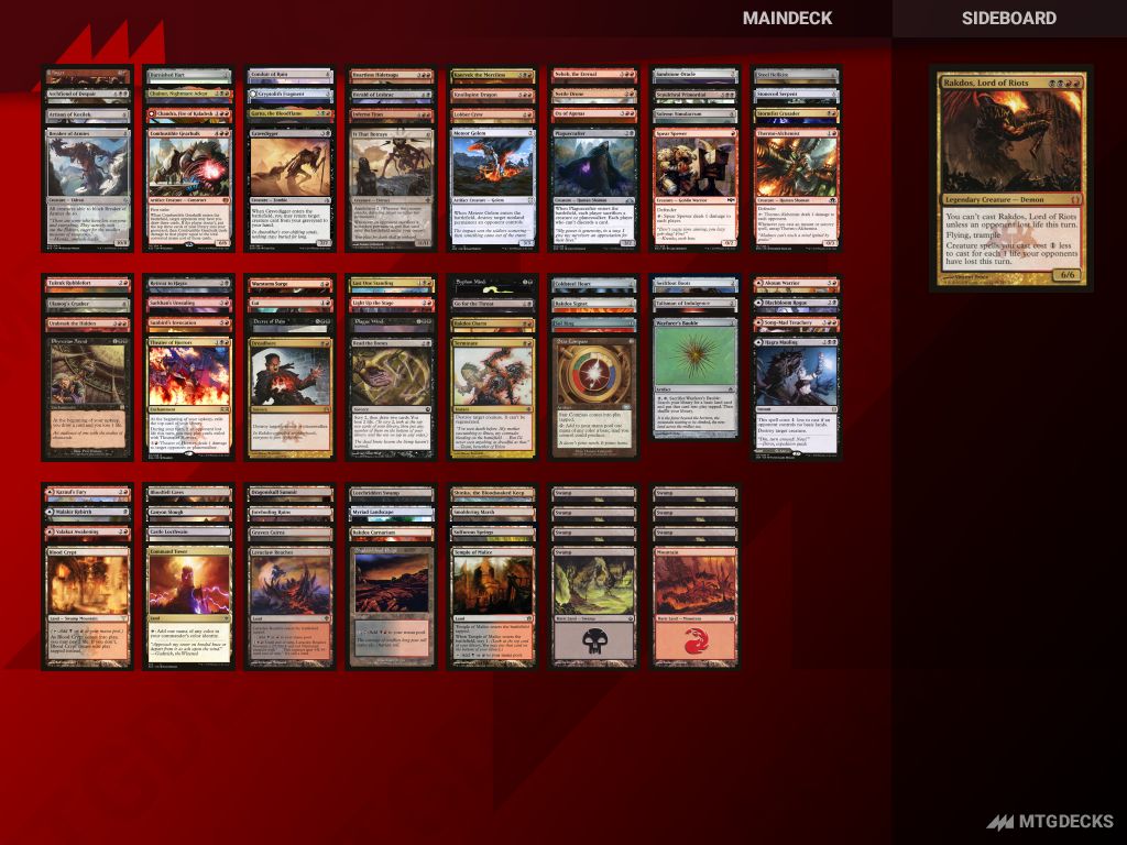 Commander Challenge the Stats Rakdos deck by Night-Raven • MTG DECKS