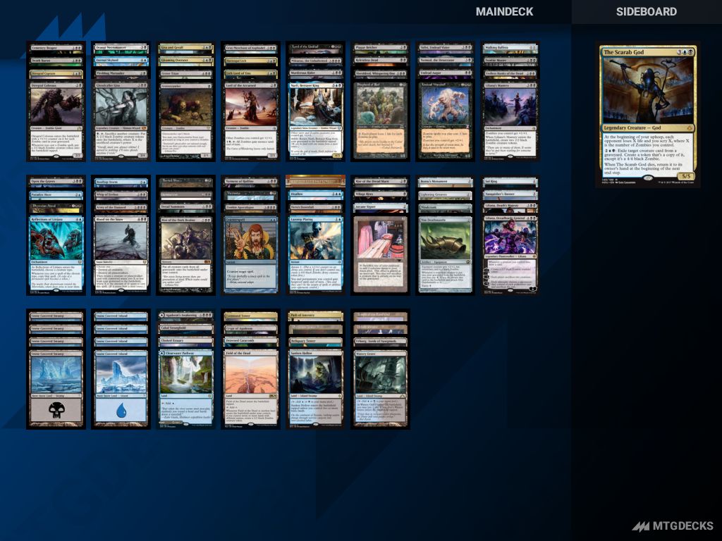 Commander The Scarab God (Zombie Tribal) deck by ulamog • MTG DECKS
