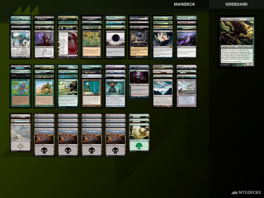 Commander Sapling of Colfenor deck by Tanabe Kazuya • MTG DECKS