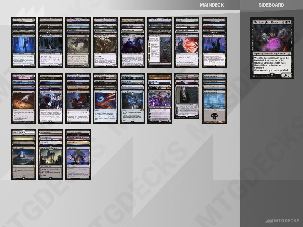 Historic-Brawl The Hourglass Coven Mono Black Control deck by Mr ...