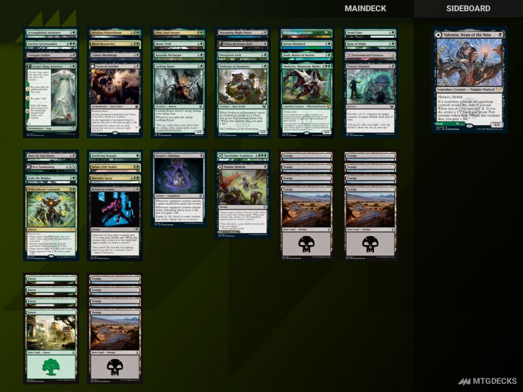 Brawl Valentin, Dean of the Vein deck by MTGA-Assistant-Meta • MTG DECKS