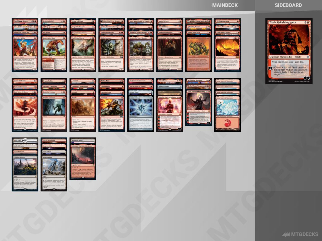 Historic-Brawl Tibalt Rakish Instigator Mono-Red Tokens deck by Mr ...