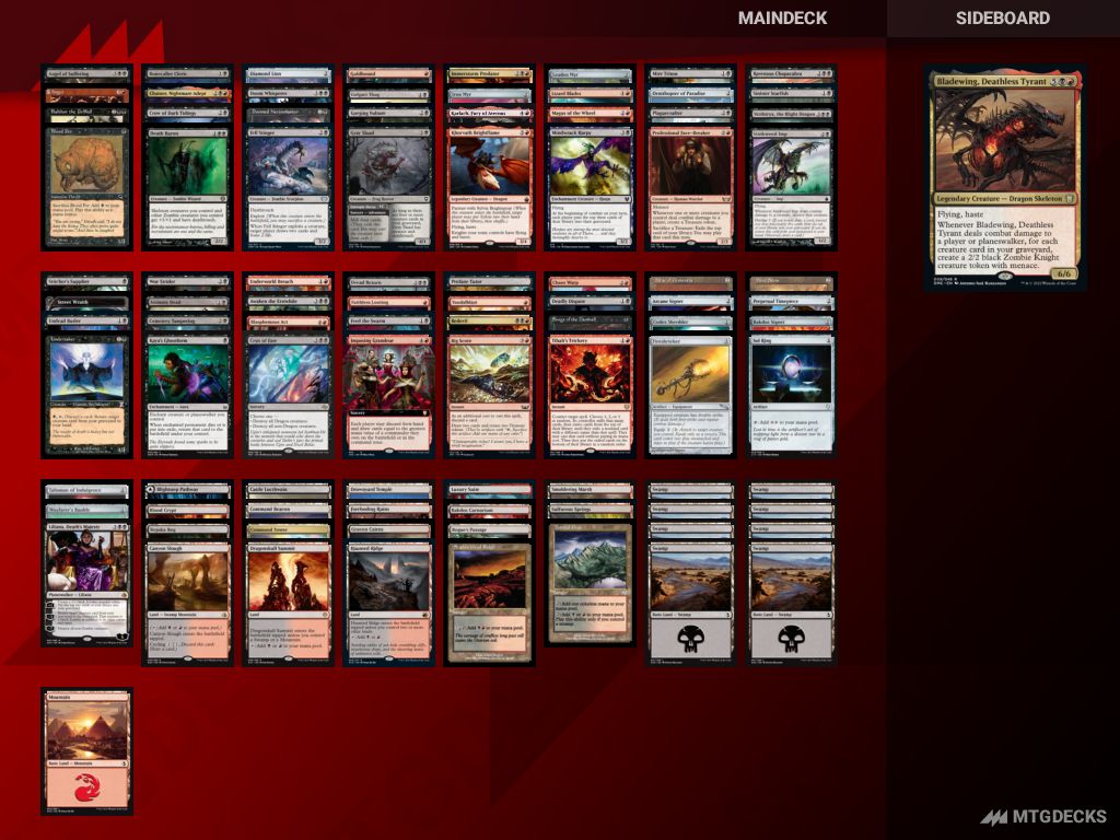 Commander Bladewing, Deathless Tyrant EDH deck by adamite777 • MTG DECKS