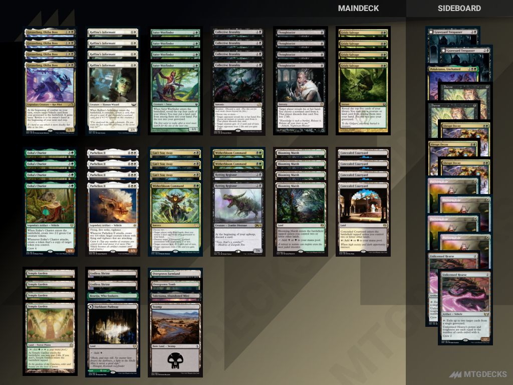 Pioneer Abzan Greasefang deck by Matthew Wruck • MTG DECKS