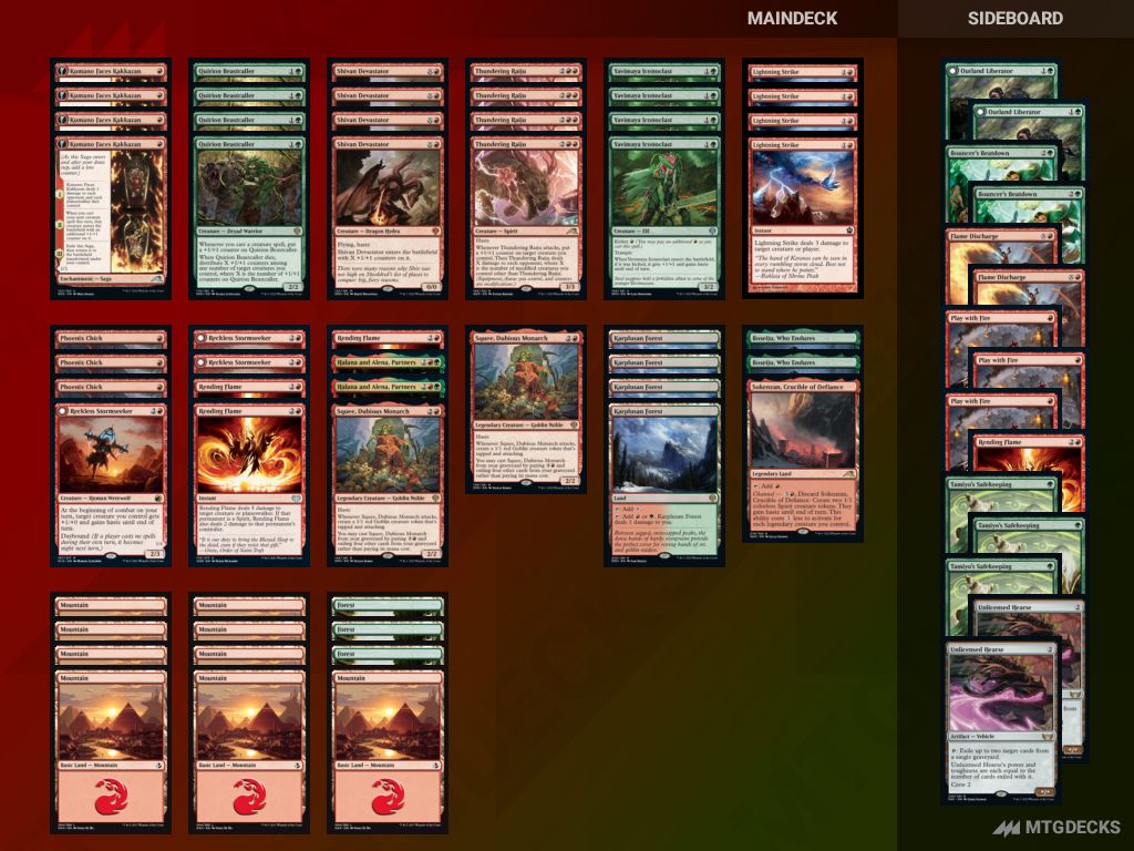 Standard RG Aggro deck by Nagao Izumi • MTG DECKS