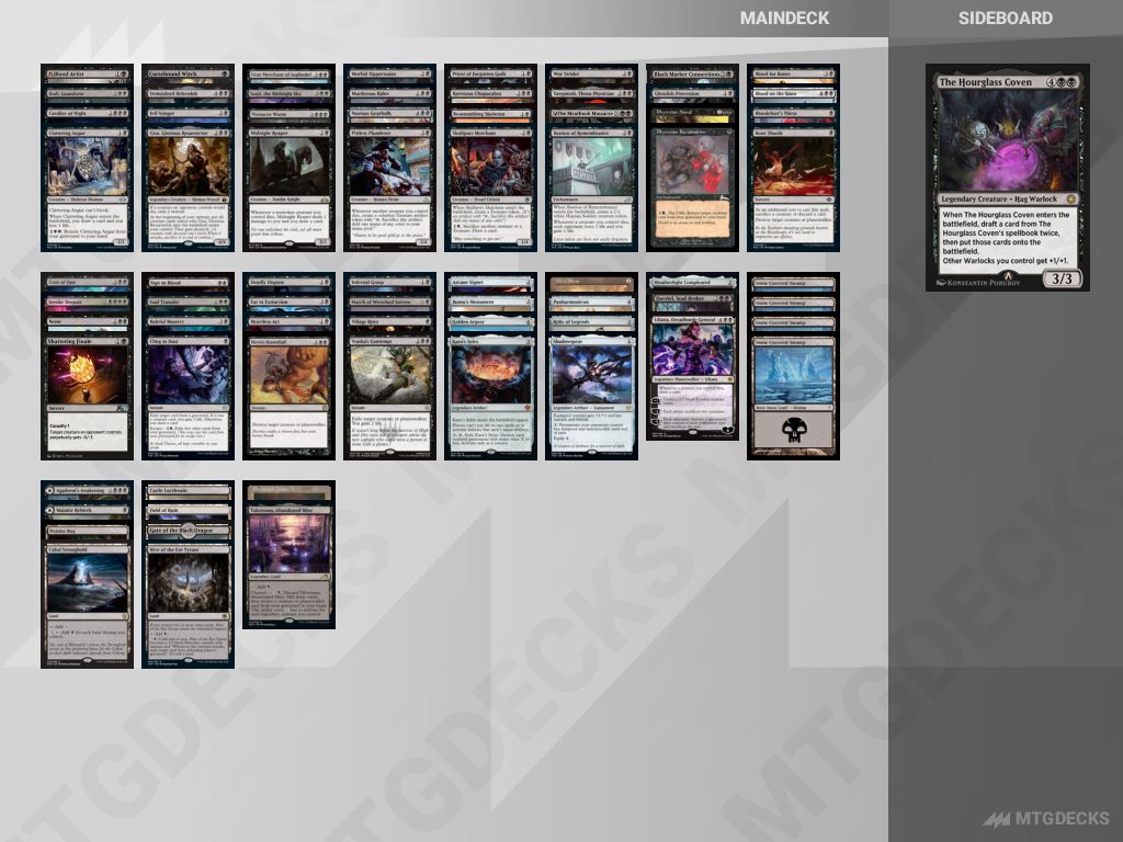 Historic-Brawl Mono Black The Hourglass Coven deck by slacker1973 • MTG ...
