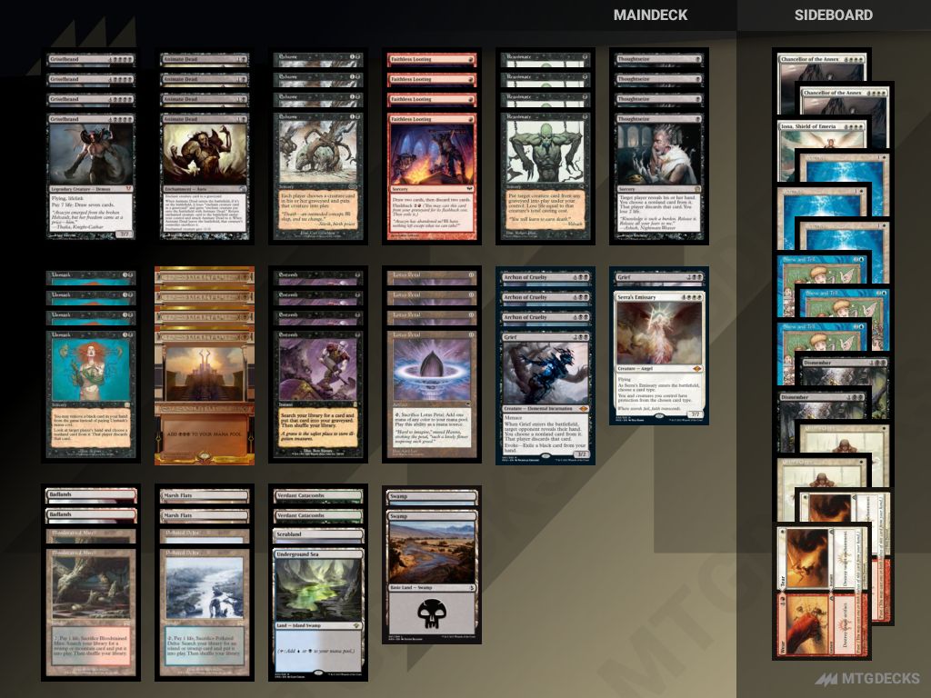 Legacy Four-color Reanimator deck by Kevin Hsu • MTG DECKS