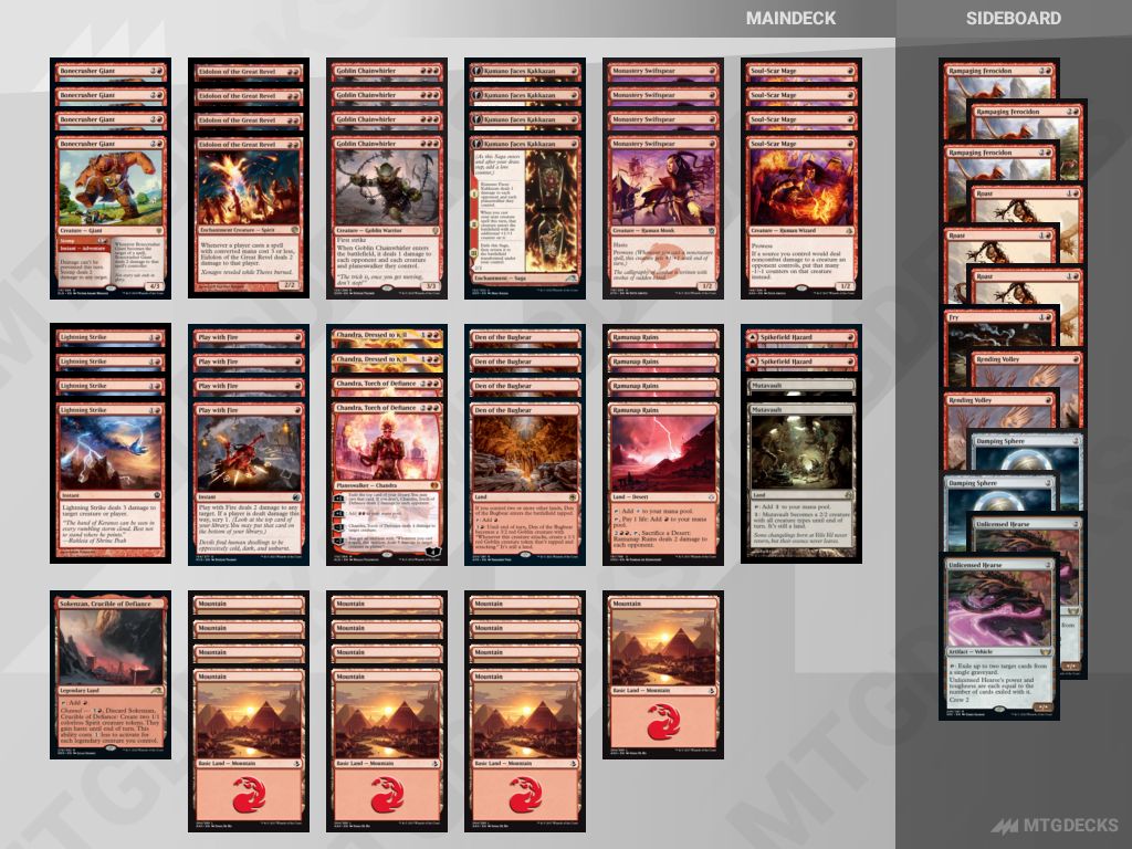 Pioneer Red Deck Wins deck by SAMURAIDRIVE • MTG DECKS