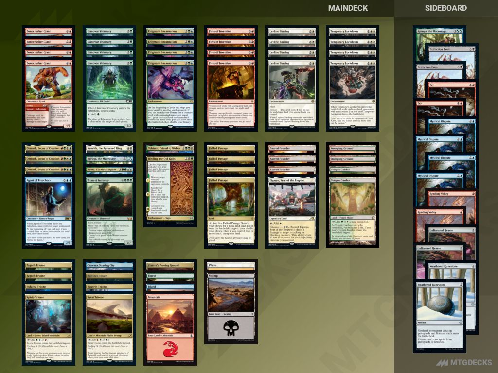 Arena Explorer Enigmatic Incarnation deck by Mauricio Garreton • MTG DECKS