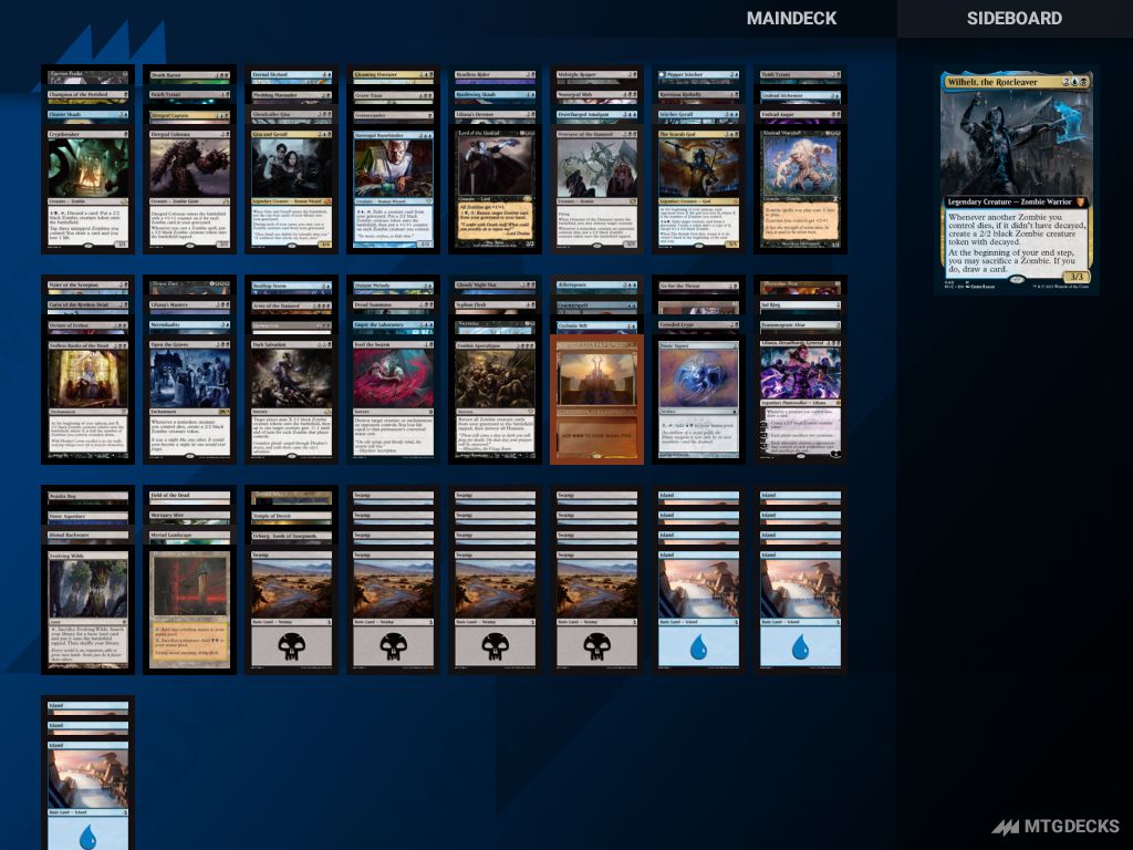 Commander Wilhelt, the Rotcleaver deck by Crusnikk6 • MTG DECKS
