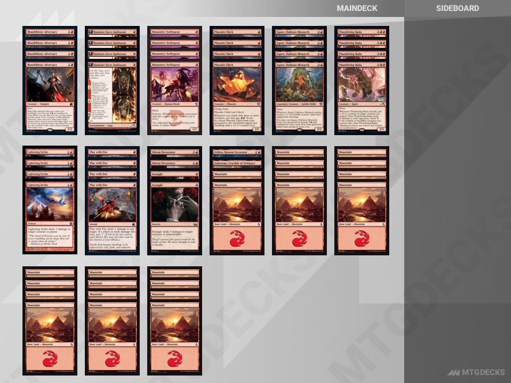 Arena Standard Mono Red Haste deck by RepTuneRepeat • MTG DECKS