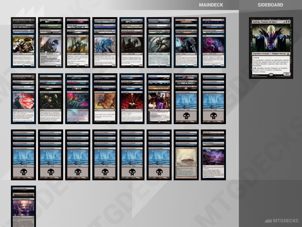 Historic-Brawl Kalitas' Zombie Hoard deck by Mr.PistoPlays • MTG DECKS