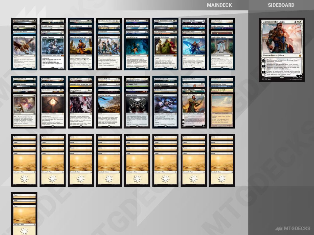 Historic-Brawl Gideon of the Trials deck by HistoricBrawler • MTG DECKS