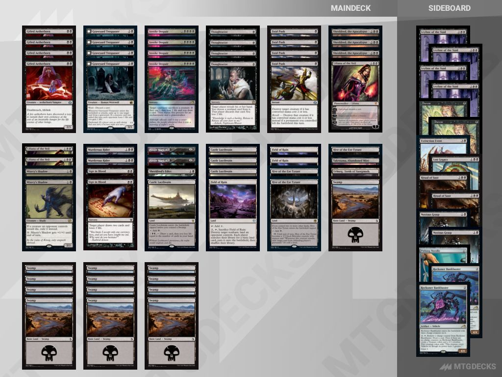 Pioneer Mono-Black Control deck by Dylan Pique • MTG DECKS