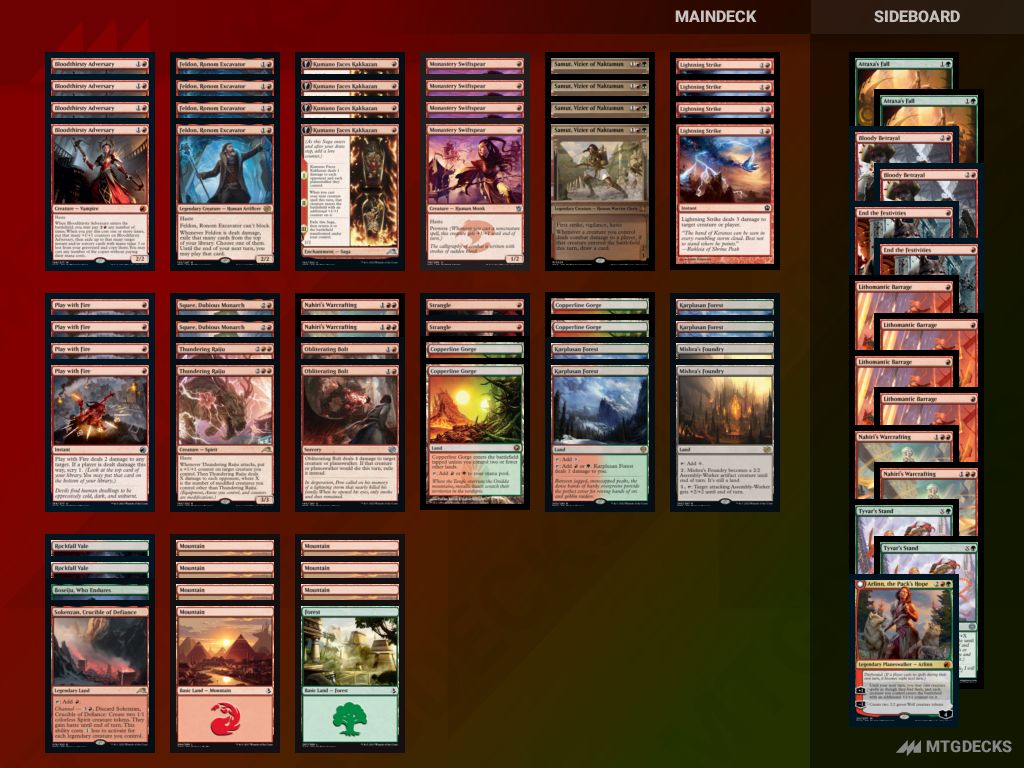 Standard RG Aggro deck by Ogasawara Ken • MTG DECKS
