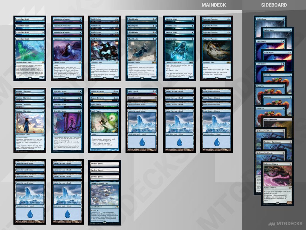 Pioneer Mono Blue Spirits deck by HEROtsukai • MTG DECKS