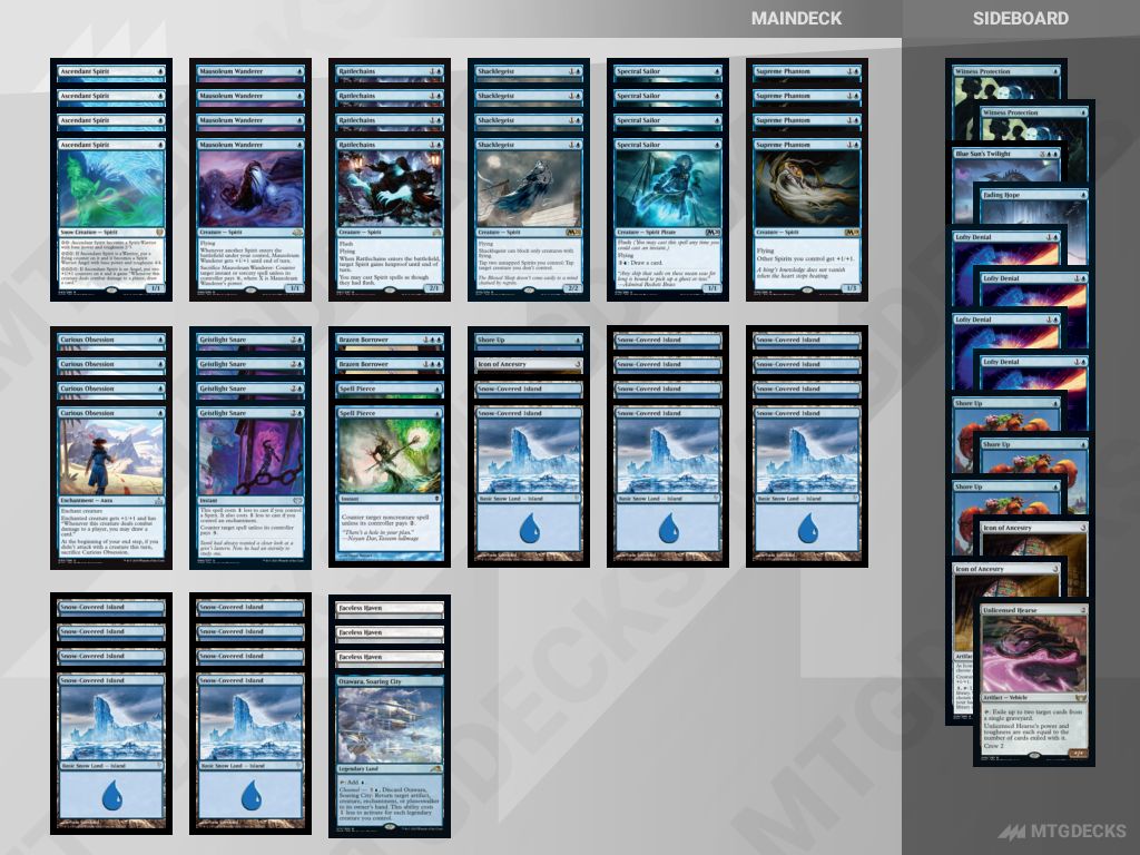 Pioneer Mono Blue Spirits deck by HEROtsukai • MTG DECKS