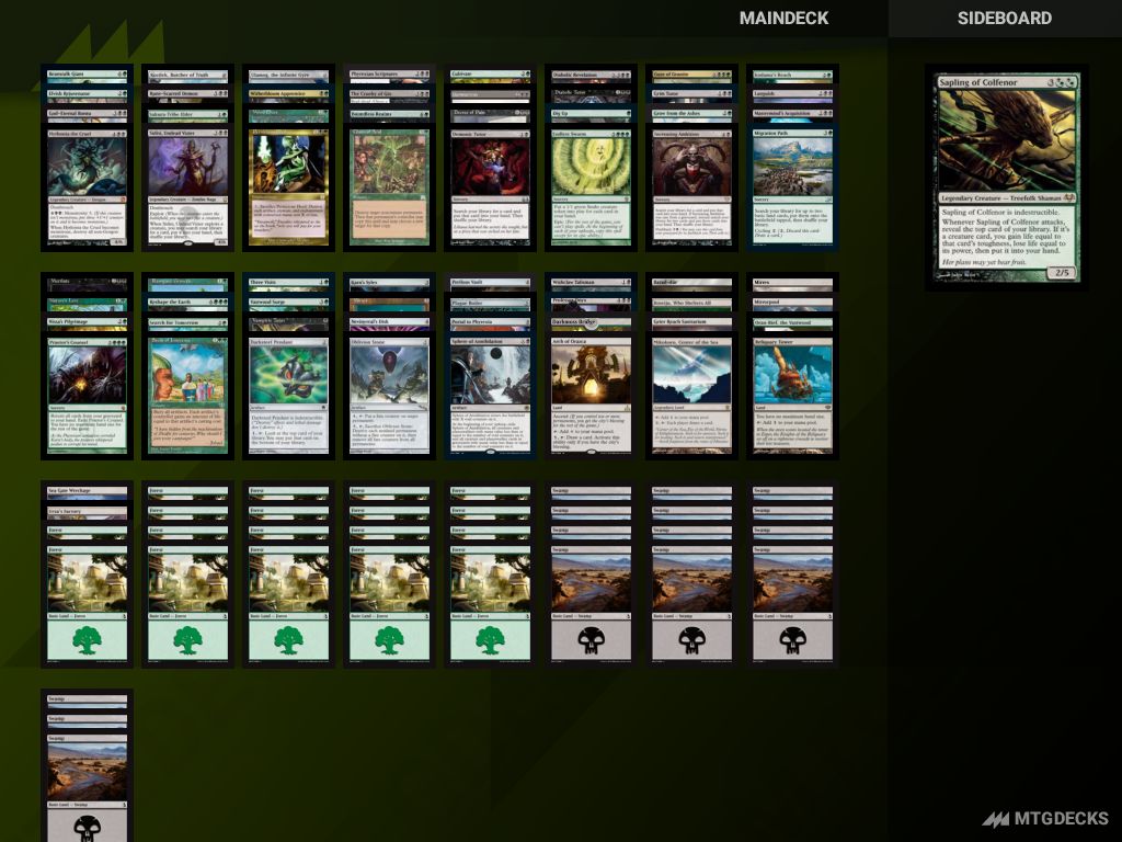 Commander Sapling of Colfenor deck by Tanabe Kazuya • MTG DECKS