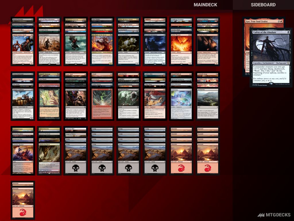 Real-Commander Gut, True Soul Zealot / Cultist deck by Fillipe ...