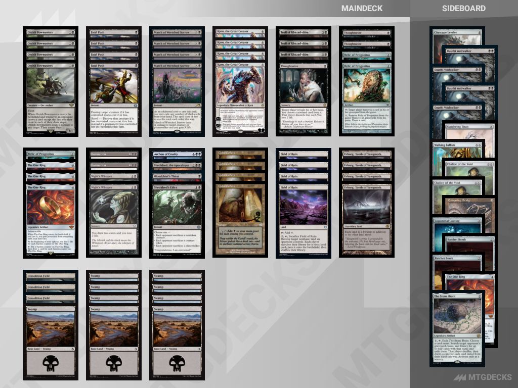 Modern Mono Black deck by Mochizuki Masaki • MTG DECKS