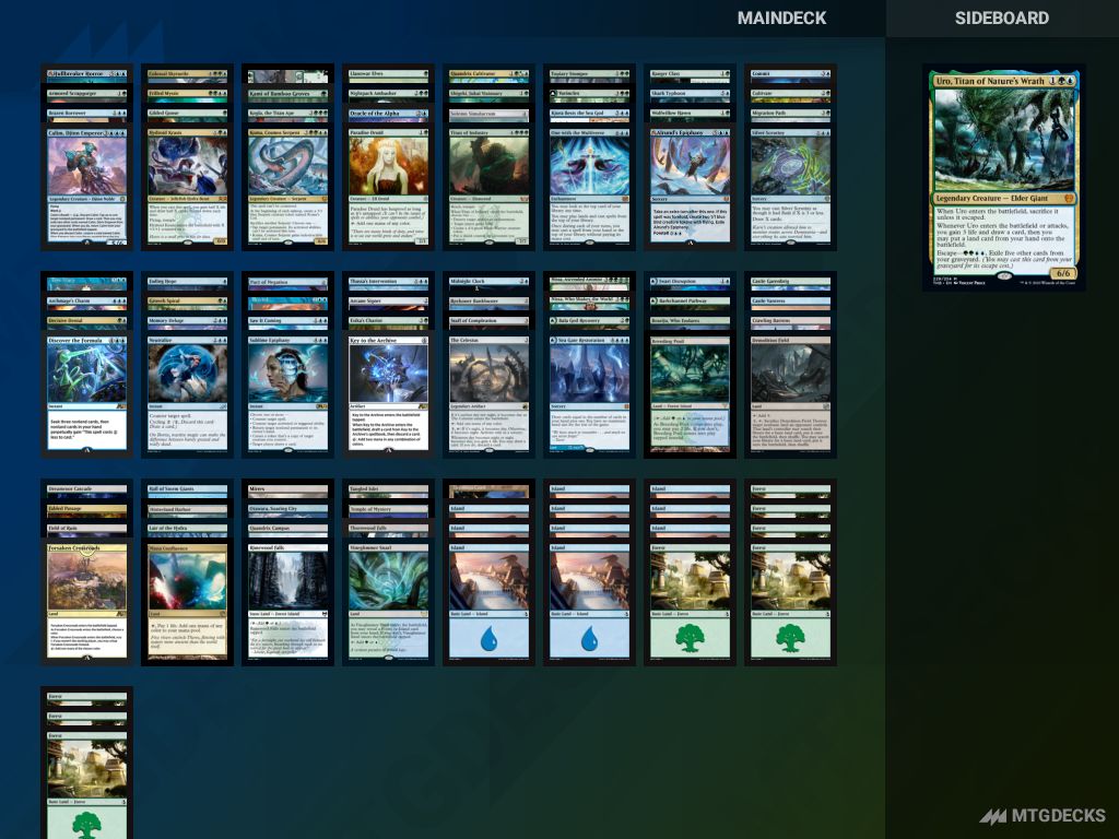 Arena Historic-Brawl Uro, Titan of Nature's Wrath deck by Sonio • MTG DECKS