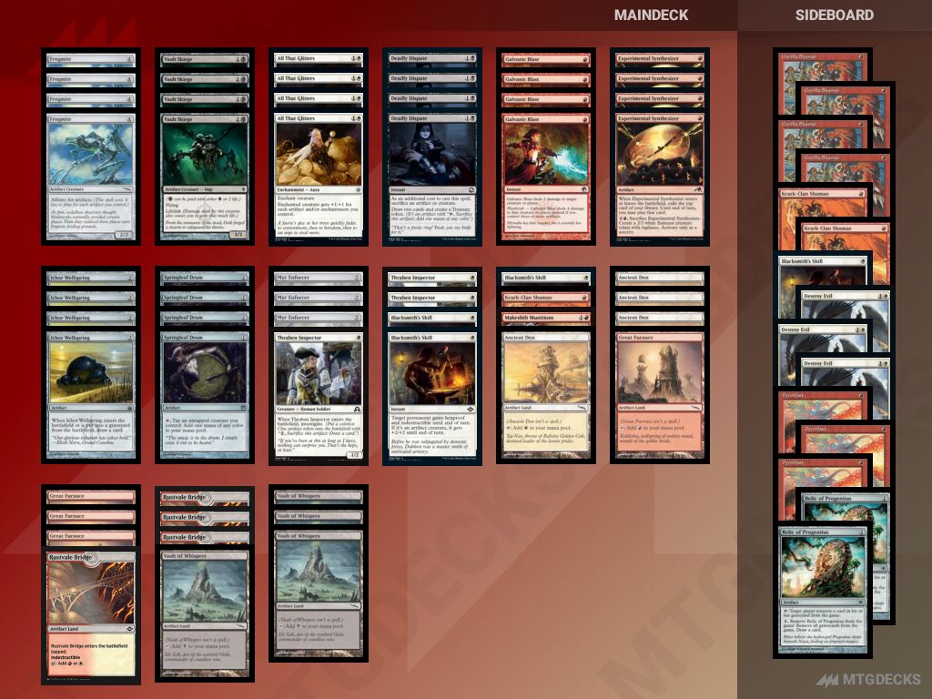 Pauper Glitters Affinity deck by brick_ • MTG DECKS