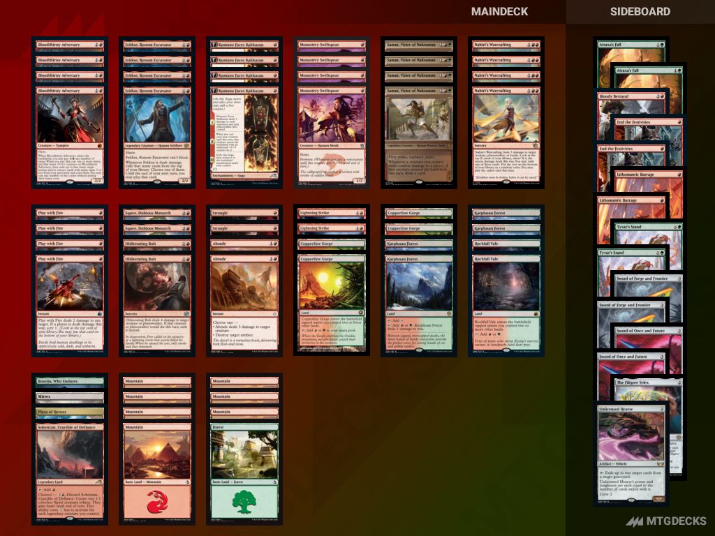 Standard RG Aggro deck by Ogasawara Ken • MTG DECKS