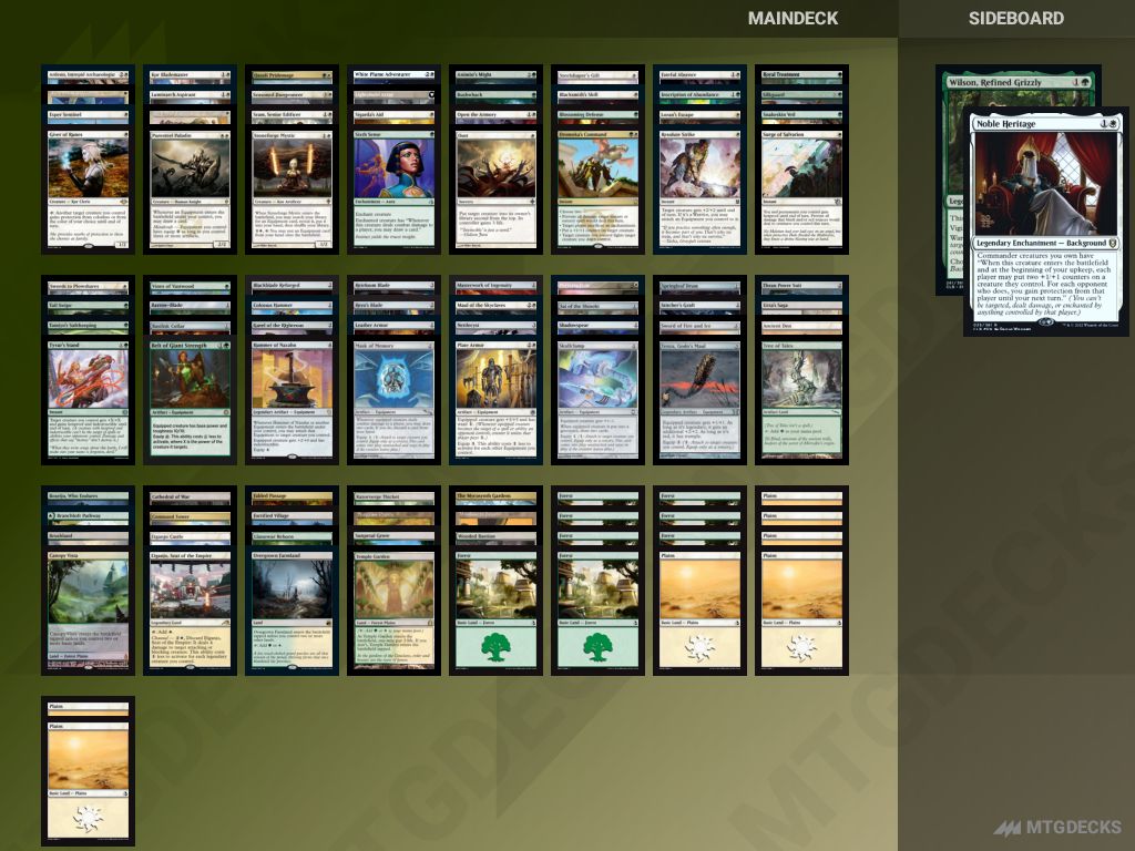 Duel-Commander Wilson + Noble Heritage deck by anarchix • MTG DECKS