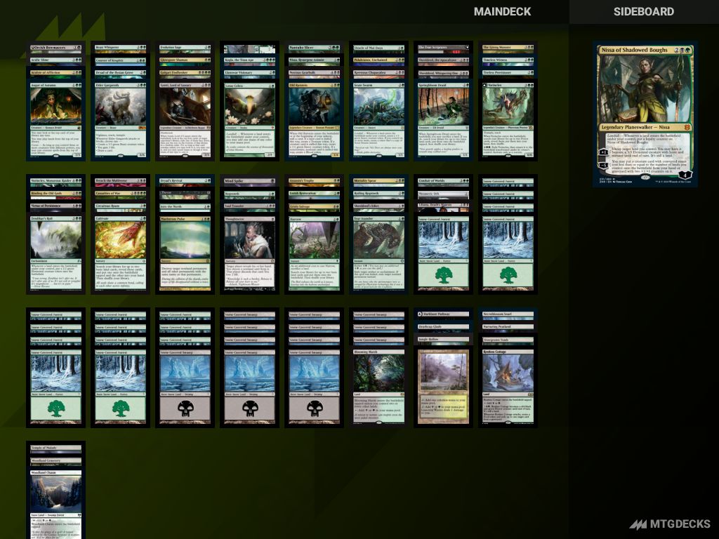 Historic-Brawl Nissa of Shadowed Boughs deck by HistoricBrawler • MTG DECKS