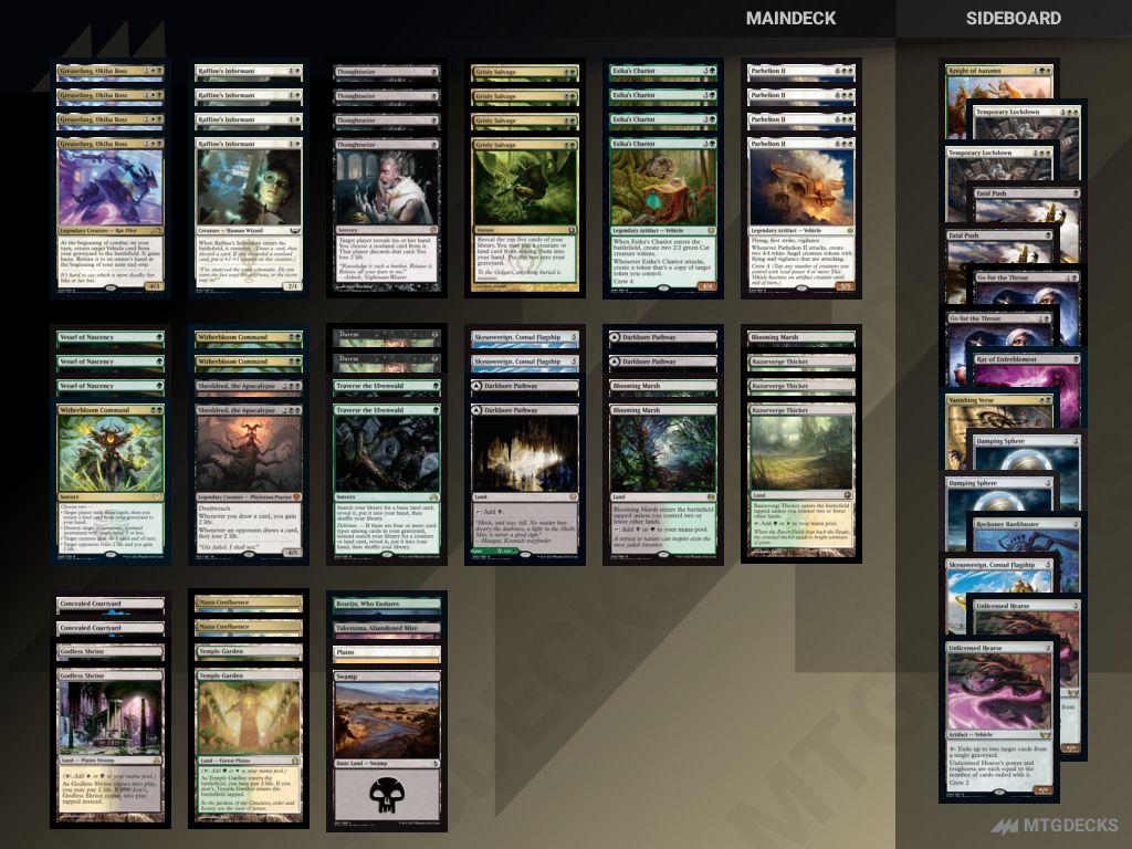 Pioneer Abzan Greasefang deck by Thomas Baggett • MTG DECKS