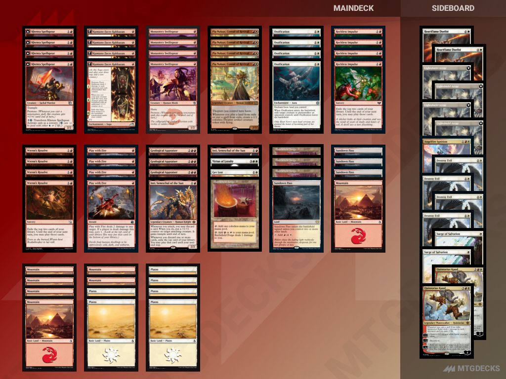 Standard Boros Pia deck by rudareis • MTG DECKS