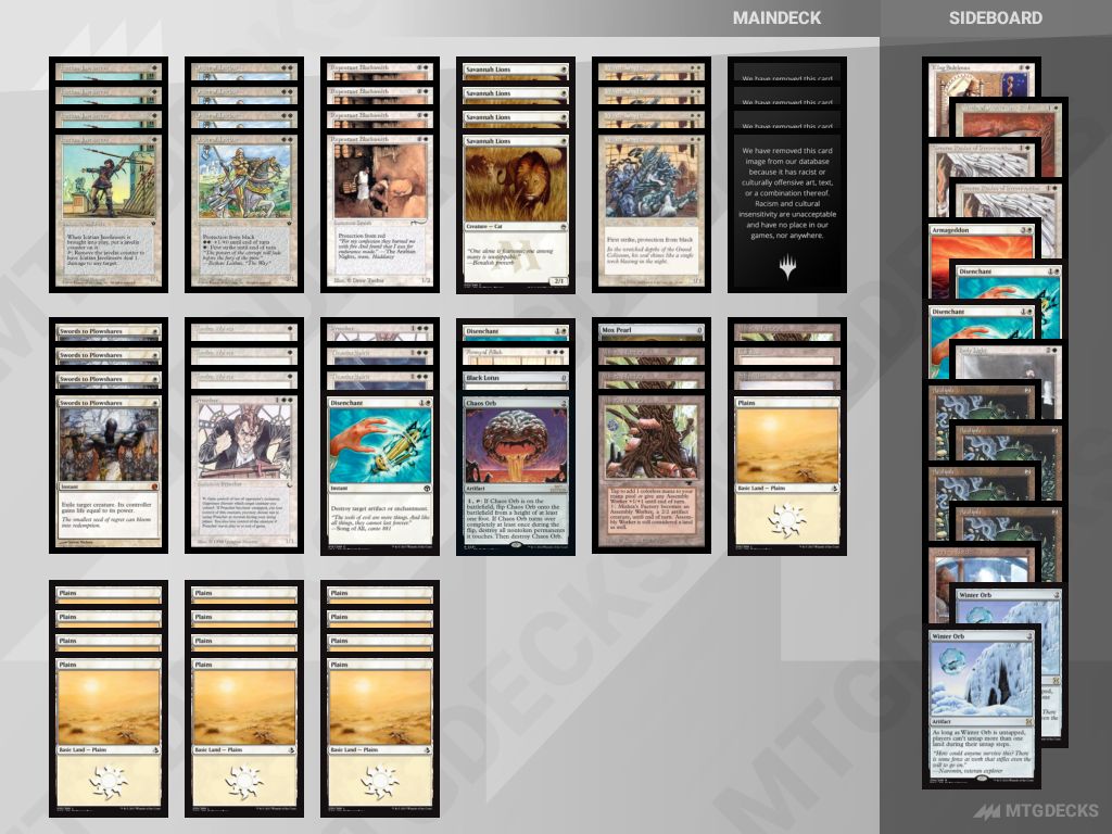 MTG Old-school White Weenie top decks • MTG DECKS