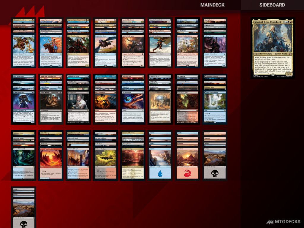 Historic-Brawl Admiral Brass Pirates Brawl deck by LegenVD • MTG DECKS