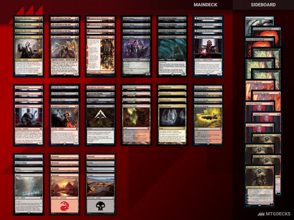 Standard Rakdos Vampires deck by WillErker • MTG DECKS