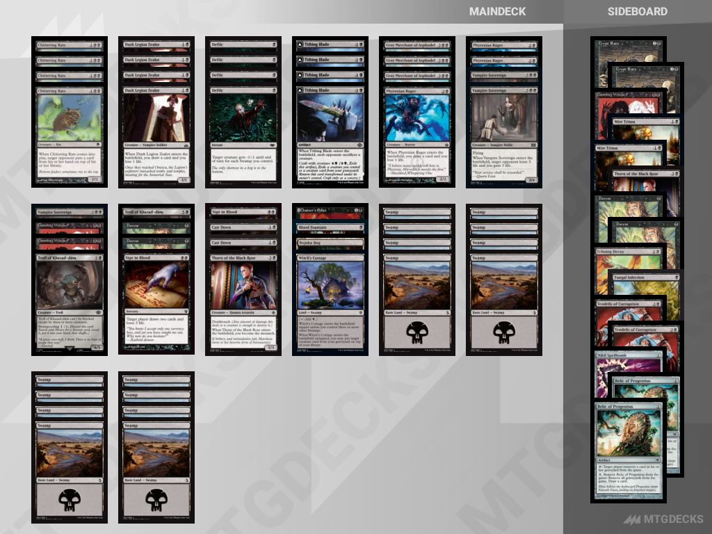Pauper Mono Black Control deck by FluffyD • MTG DECKS