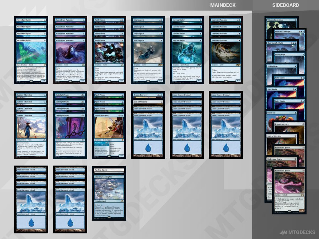 Pioneer Mono Blue Spirits deck by HEROtsukai • MTG DECKS