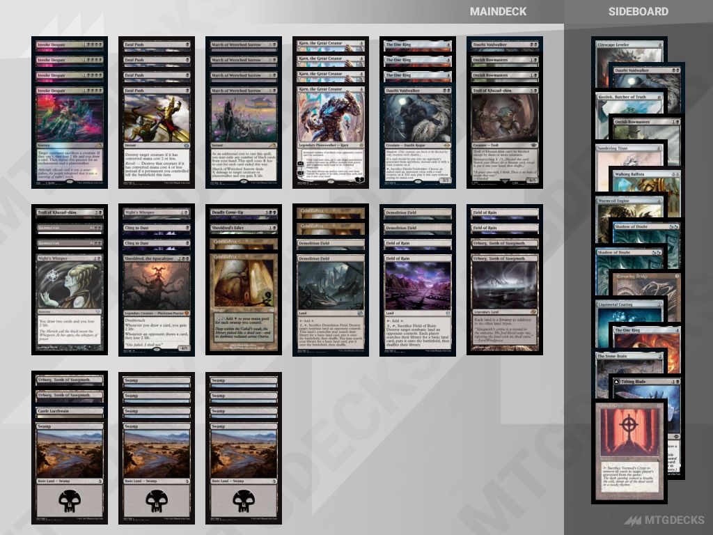 Modern Mono Black deck by Hayashi Kohei • MTG DECKS
