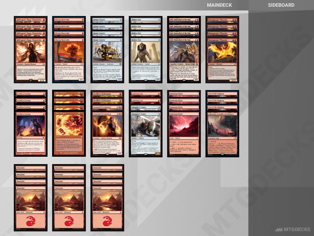 MTG Historic Mono Red Madness top decks • MTG DECKS