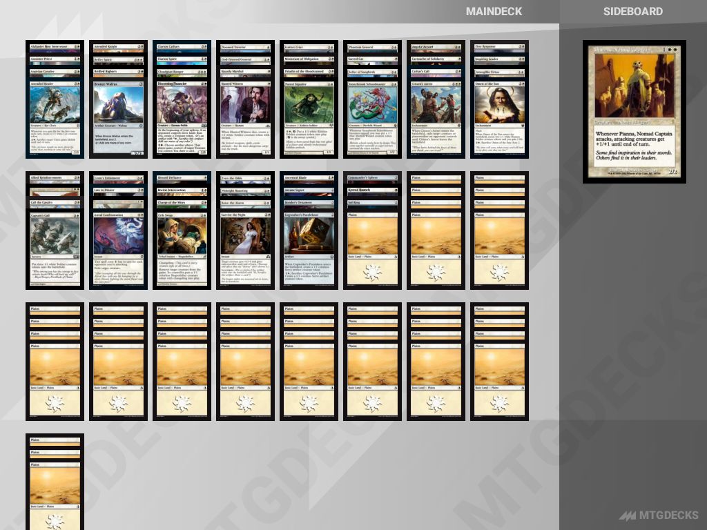 Commander Mono white agro tokens deck by lnchanthe2dgirl • MTG DECKS