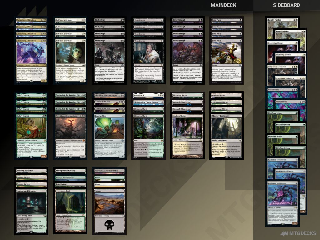 Pioneer Abzan Greasefang deck by Sanitoeter • MTG DECKS