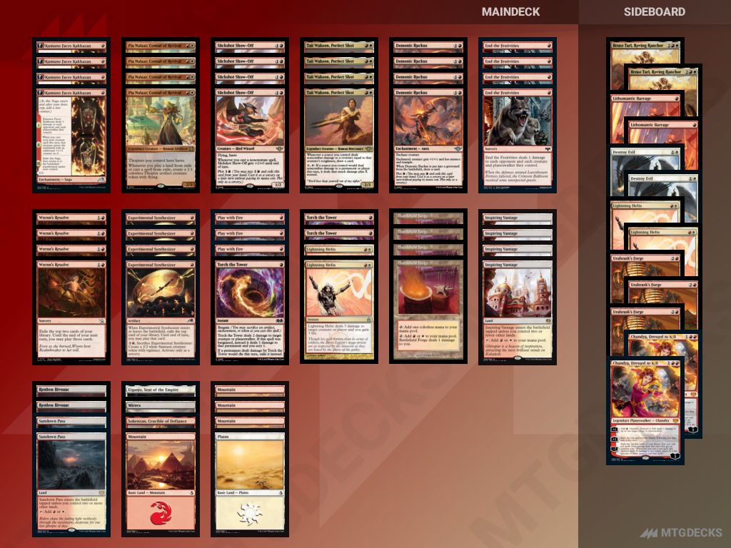 MTG Standard Outlaws of Thunder Junction Boros Pia top decks • MTG DECKS