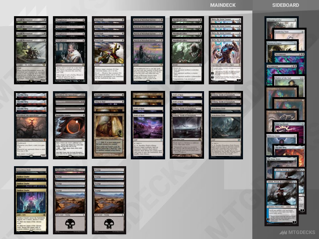 Modern Mono Black deck by Mochizuki Masaki • MTG DECKS