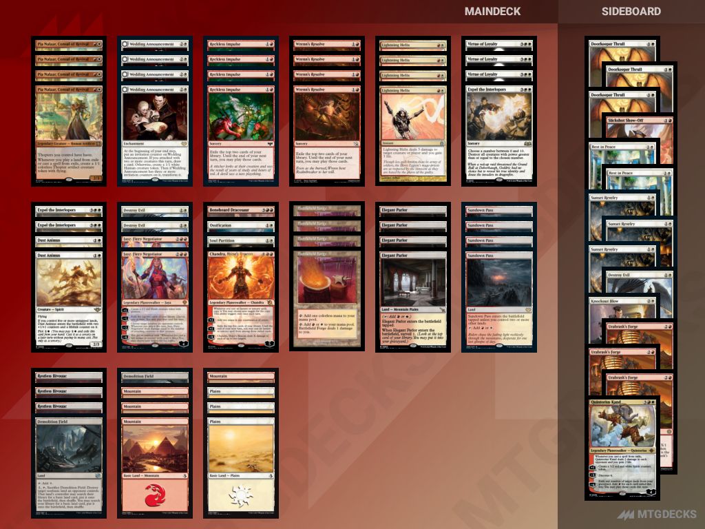 Standard Boros Pia deck by Takashi Jinbo • MTG DECKS