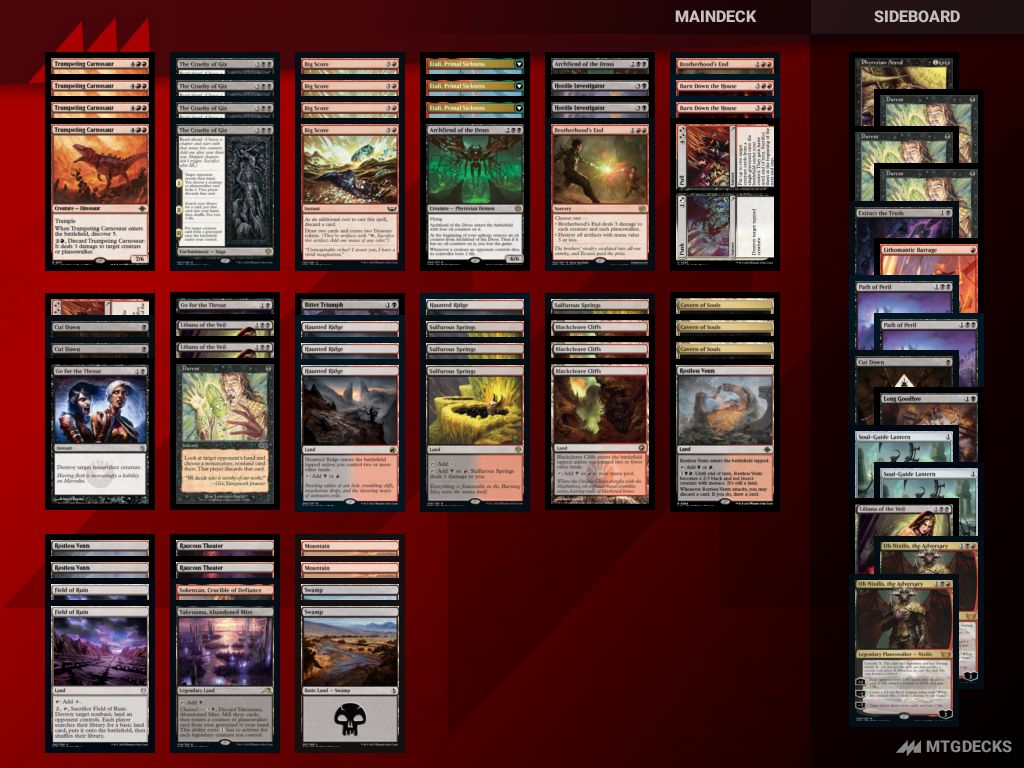 Standard Rakdos Reanimator deck by Timothy Gramnaes • MTG DECKS