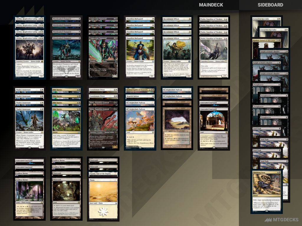 Arena Explorer [E] BW Humans deck by aeonstasis • MTG DECKS