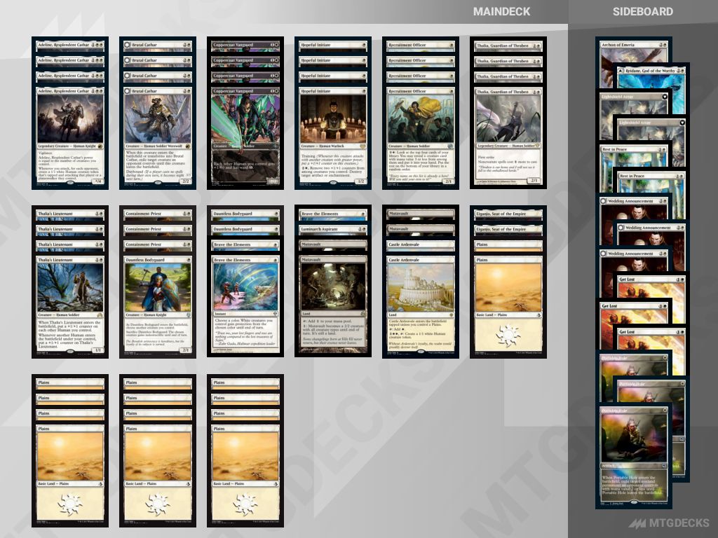 Arena Explorer monowhite humans exp deck by Neekos • MTG DECKS