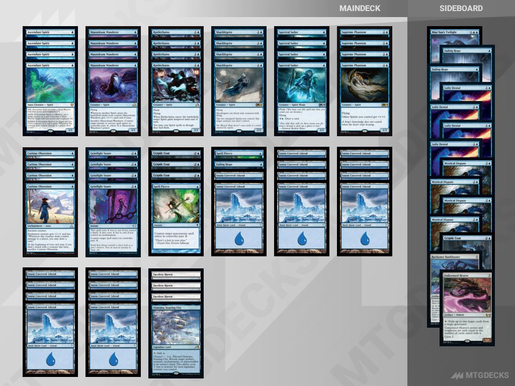 Pioneer Mono Blue Spirits deck by HEROtsukai • MTG DECKS