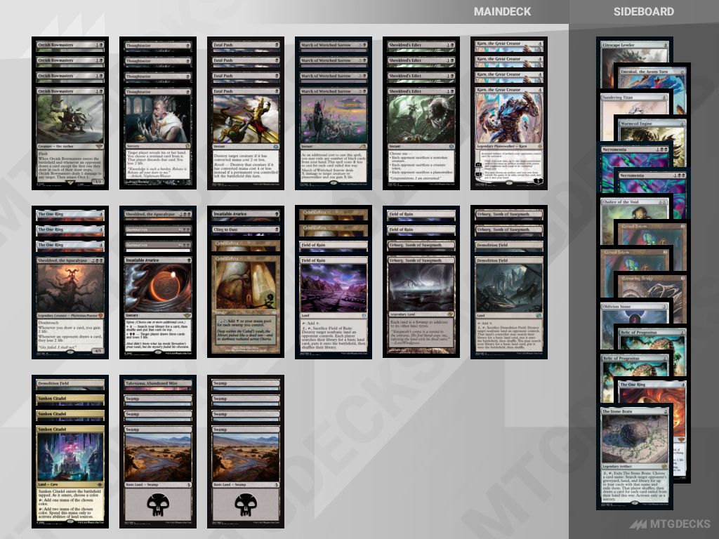 Modern Mono Black deck by Mochizuki Masaki • MTG DECKS