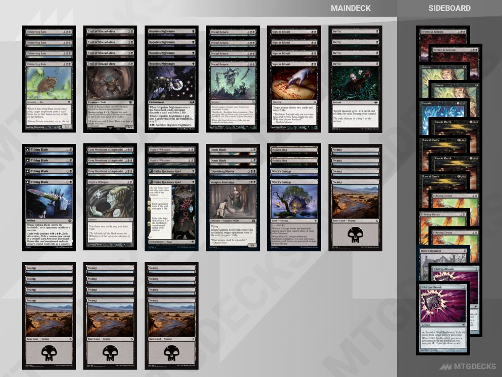Pauper Mono Black Devotion Reanimator deck by Dragonite149 • MTG DECKS
